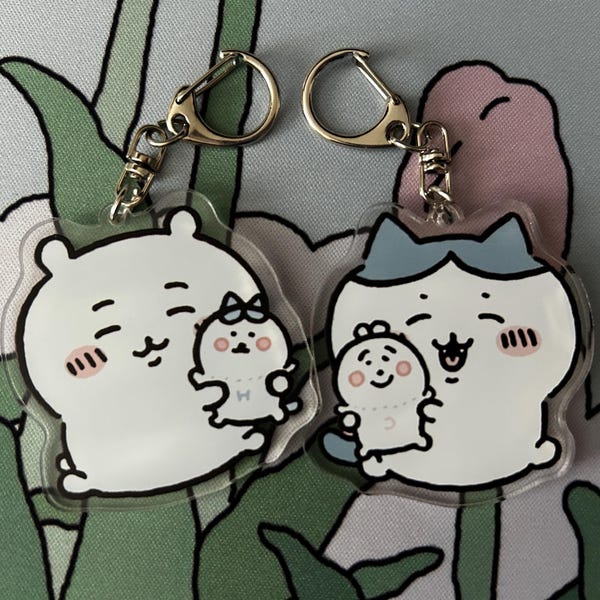 Chiikawa Acrylic Keychain, Chiikawa Double Side Keychain, Hachiware ...
