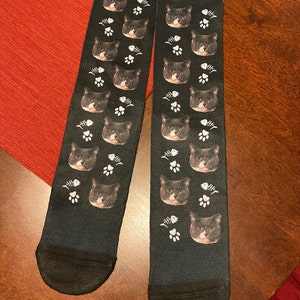 Custom Cat Socks Personalized Pet Photo Socks Father's - Etsy