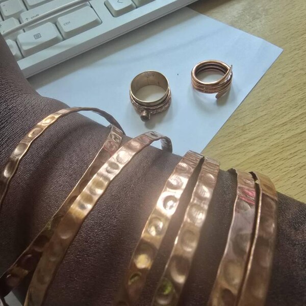 Pure 100% Copper Wrap Ring, Arthritis Thumb Ring, Solid Copper Ring, Finger Ring, Solid Copper ...