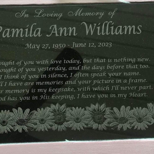 Personalized 8x12x1 Granite Memorial Headstone, Memorial Marker, Grave ...