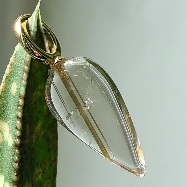 Clear Quartz Pendant Quartz Negative Quartz Unique Inclusion Crystal ...