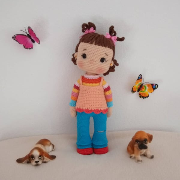 Crochet Pattern for Doll Sabrinka and Cat Smoky PDF English, Spanish ...