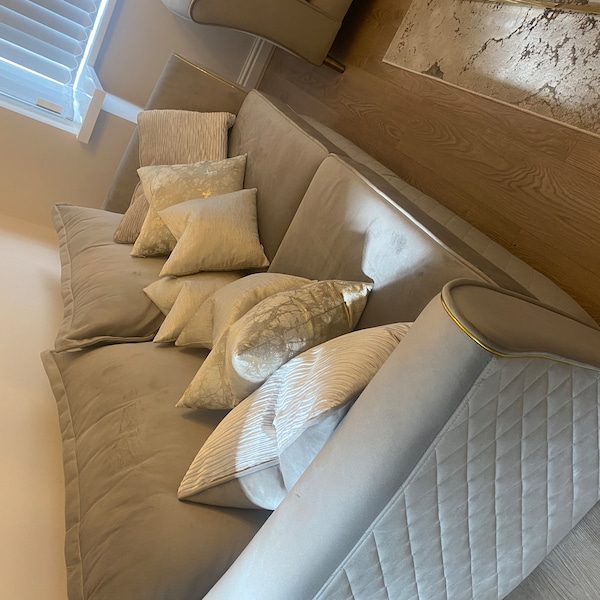 Style No. 14 - Luxury Champagne Scatter Cushion Bed Set, Beds, Sofa ...