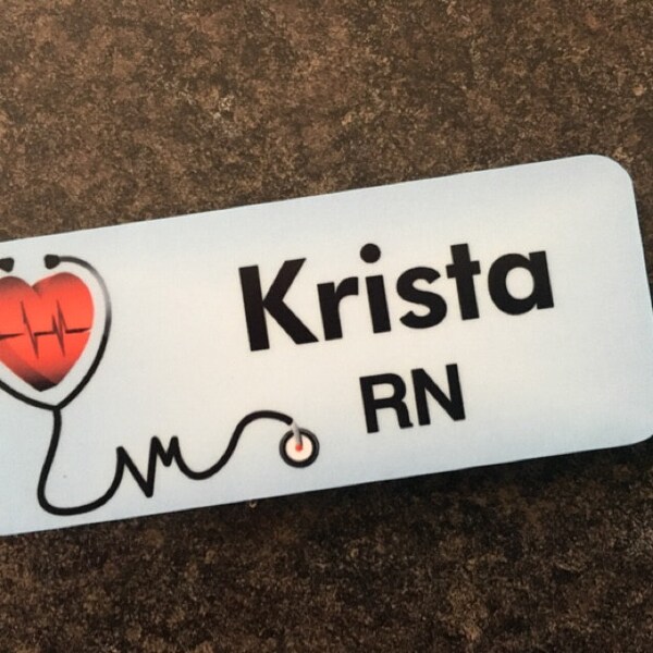Healthcare Staff Name Badge, Name Tag, Personalized Custom ID Tag ...