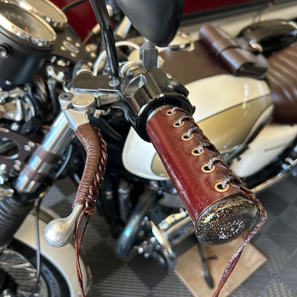 Real Leather Motorcycle Hand Grips: Triumph Models, Top Grade - USA ...