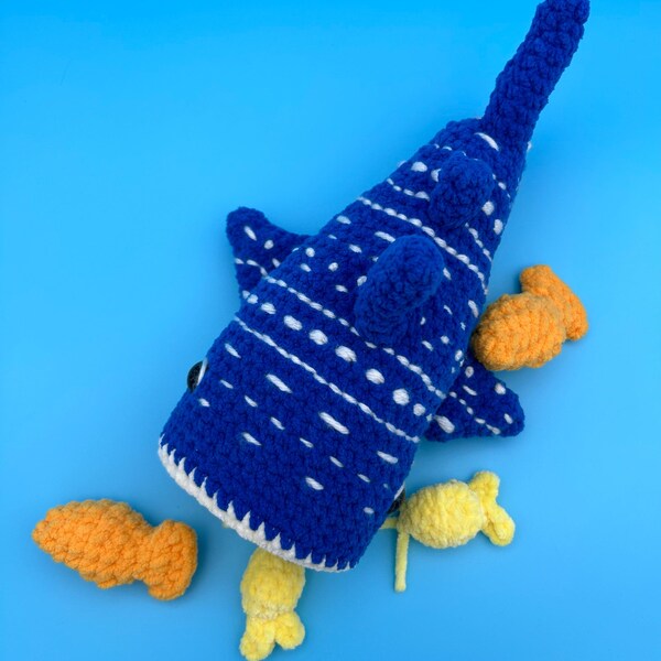 PATTERN: Plush Winslow the Whale Shark With Mouth Pocket and Mini Fish and Shrimp - Crochet ...