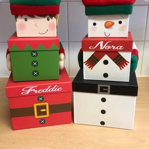 Kids Christmas Eve Box Personalised Customised Stacking Gift Boxes ...