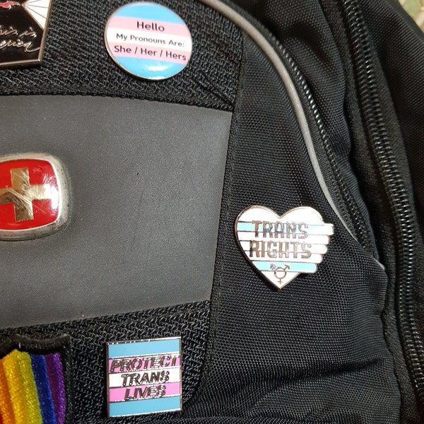 Trans Rights Enamel Pin Equal Rights Badge Trans Flag - Etsy
