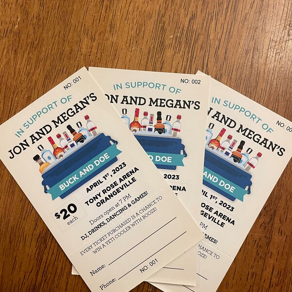 Coffee Raffle - Stag and Doe - Wedding Raffle - Custom Tickets ...