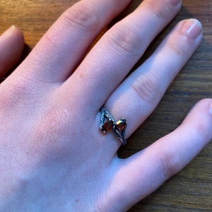 Double Branch Sapphire Engagement Ring Tree Small Ring With - Etsy