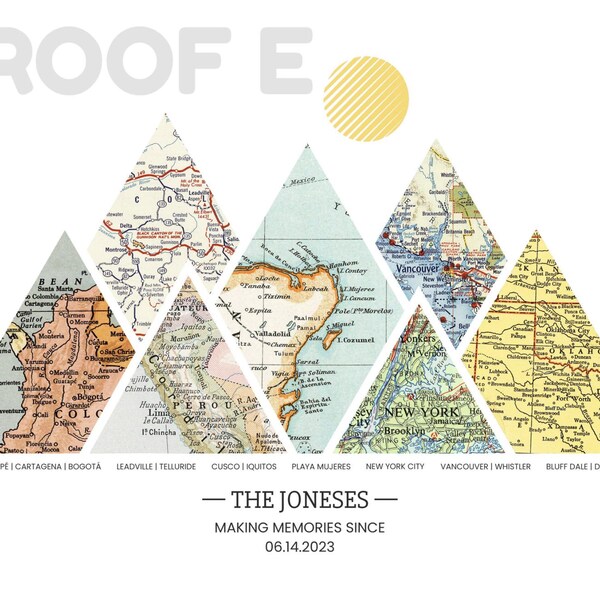 Personalized Milestones Map™ Print: 3-13 Locations Mountain Wall Art ...