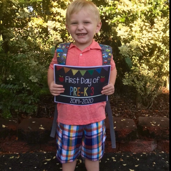 First Day of School Sign, First Day of Pre-k3 Sign, 2024 2025 ...