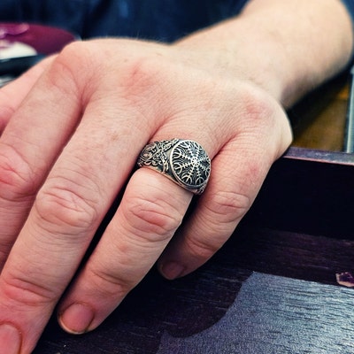 Poseidon Trident Seaman Ring, Sterling Silver Sailor Jewelry, Ring With ...