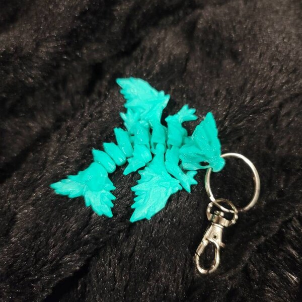 Flexible Dragon 3D Print | Tiny Crystal Dragon Keychain | Hand-painted ...