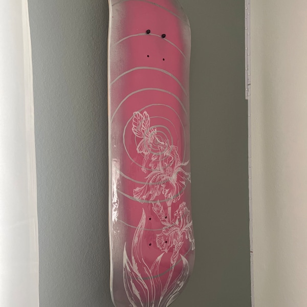 Hand Painted Skate Board Deck - Aesthetic Blue Aura Design - Etsy