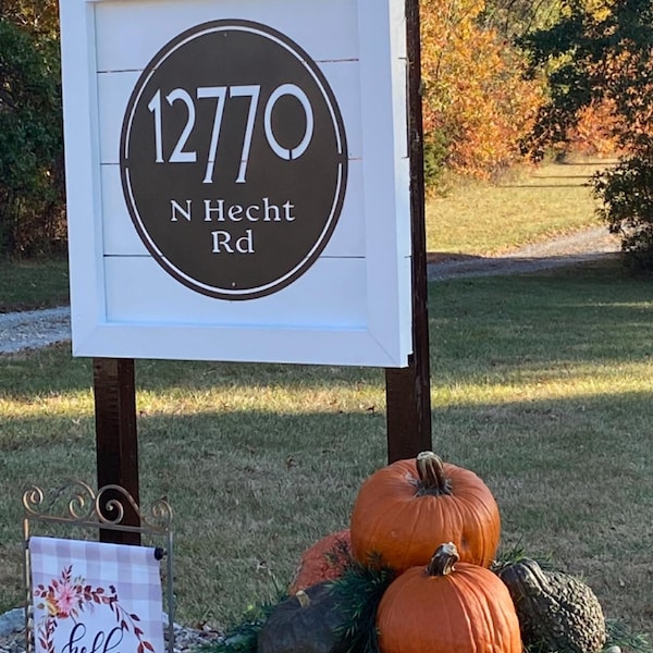 Personalized Round Address Metal Sign - Modern Address Signs - Etsy