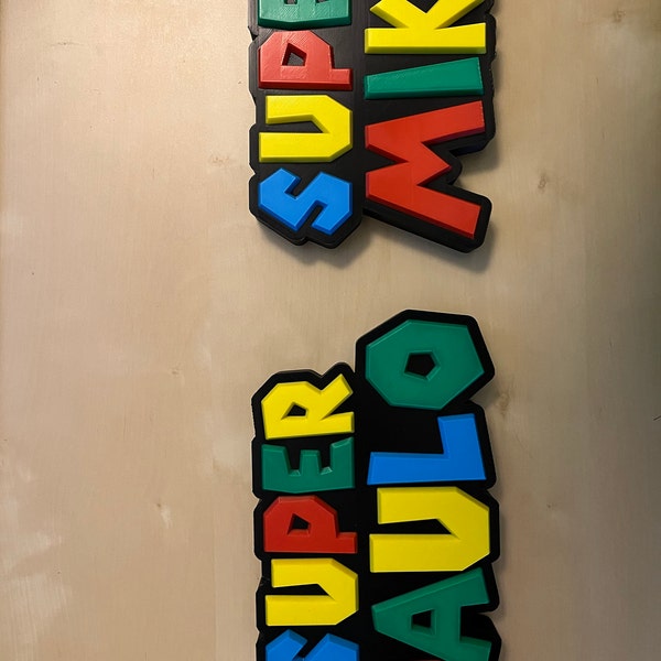 Custom Super Mario Bros Inspired Name Plate, Kids Desk, Kids Room ...