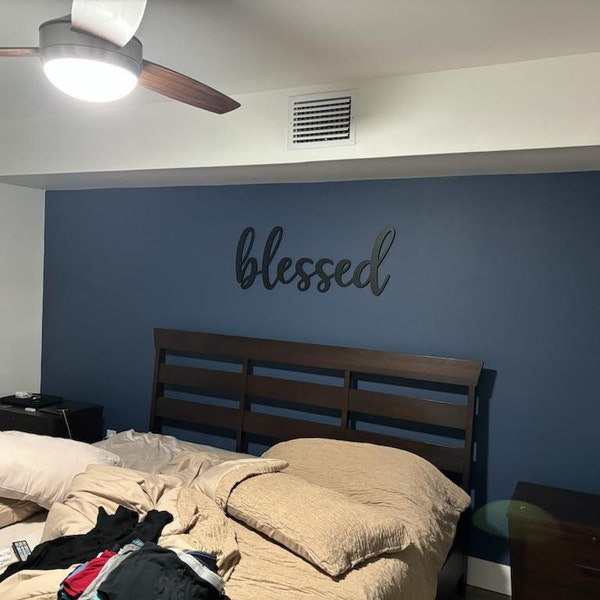 Wood Blessed Sign for Wall Decor | Large Blessed Word Sign ...