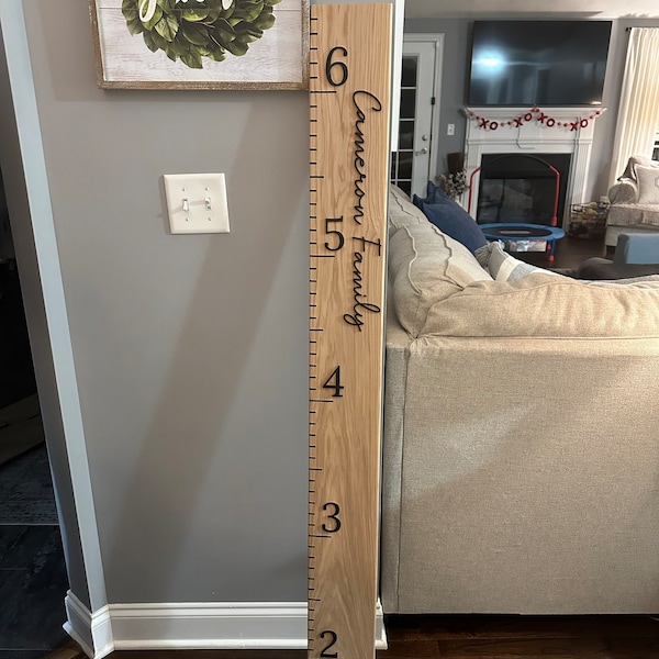Hickory Growth Chart Ruler 3D, Wooden Measuring Stick for Kids, Giant ...