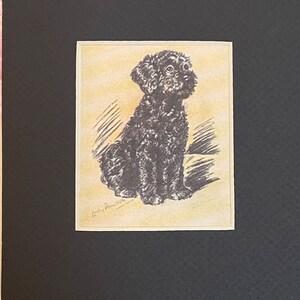 German Shorthaired Pointer Sketch Custom Matted 1963 Vintage Art ...