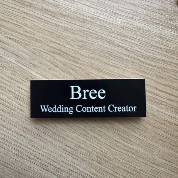 1X3 Employee Personalized Name Tag Badge Pin or Magnet Attachment ...