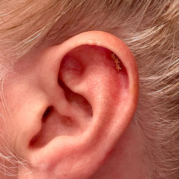 Tiny Garnet Dangle Rook Hoop Earring • Gemstone Helix Hoop • Rook ...