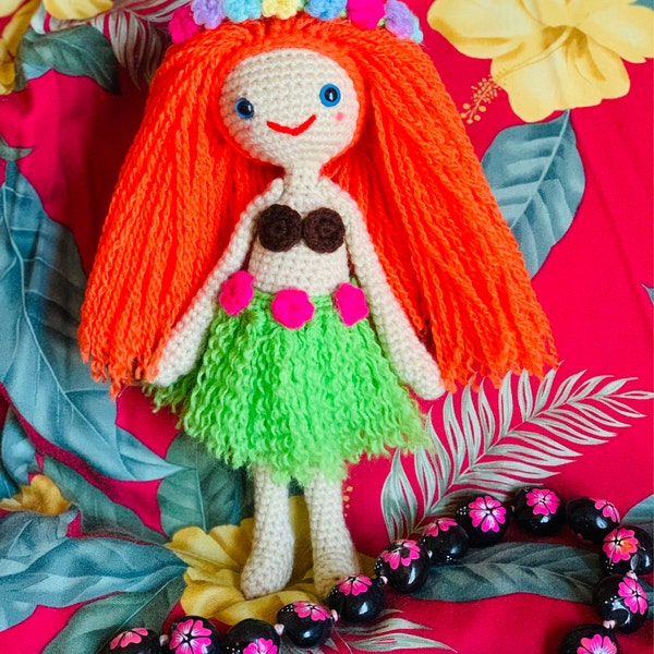 Hannah the Hawaiian Doll - CROCHET PATTERN in English - 11 In./28 Cm ...