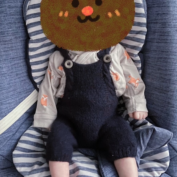 Patrón de tejido de peto Robin / Patrón de tejido de peto de bebé ...