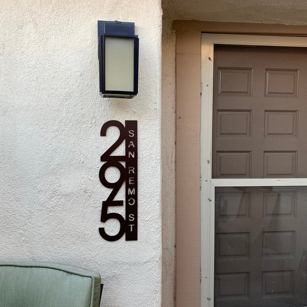 Outdoor Signs House Numbers Vertical, House Number Vertical Gift Mettal ...