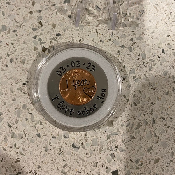 Personalized Sobriety Coin and Case, Sobriety Gift, AA Recovery Gift ...