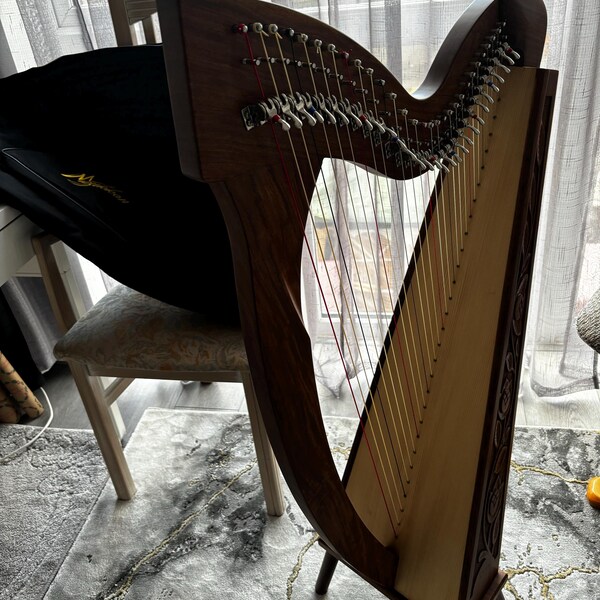 Gothic Harp 19 String, French Gothic Harp, Medieval Harp Handmade, Incl ...