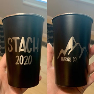 Custom Laser Engraved Cups, Personalized Stainless Steel Pint Glass ...