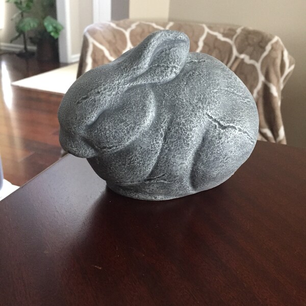 Concrete Bunny Statue, Rock Rabbit Garden Statue, Fat Bunny Statue ...