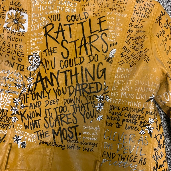 Custom Hand Painted Leather Jacket - Etsy