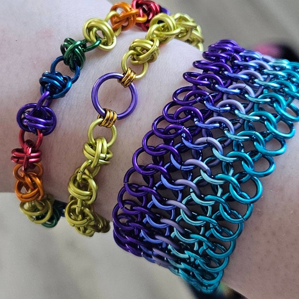 Agender Pride Medium Chainmaille Cuff - Etsy