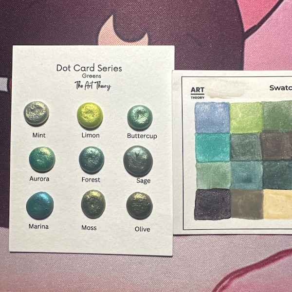 MICA DOTCARDS Handmade Watercolors Mica Metallic Dot Cards Sample Sets ...