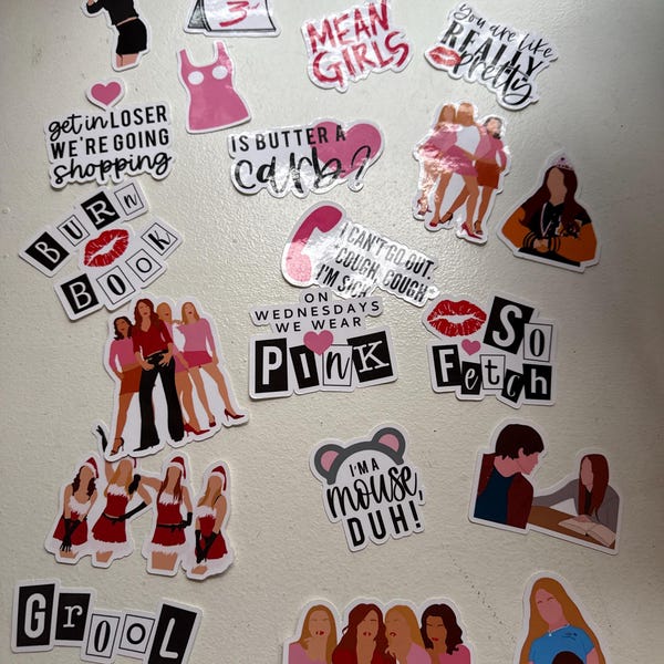 Mean Girls Sticker Pack, Mean Girls Movie, 20 Sticker Pack, Mean Girls ...