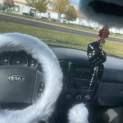 Fuzzy Car Accessories, Steering Wheel Cover, Gear Shift Knob Cover ...