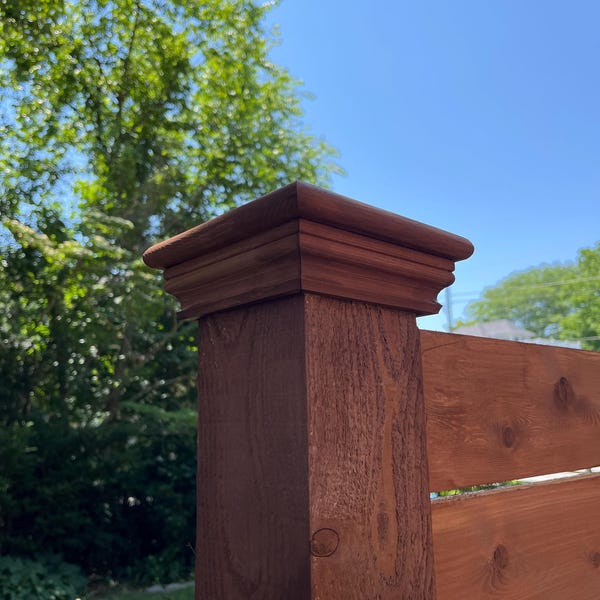4-3/4 Slip Over Post Cap Western Red Cedar Pyramid 4-3/4 Post Size - Etsy