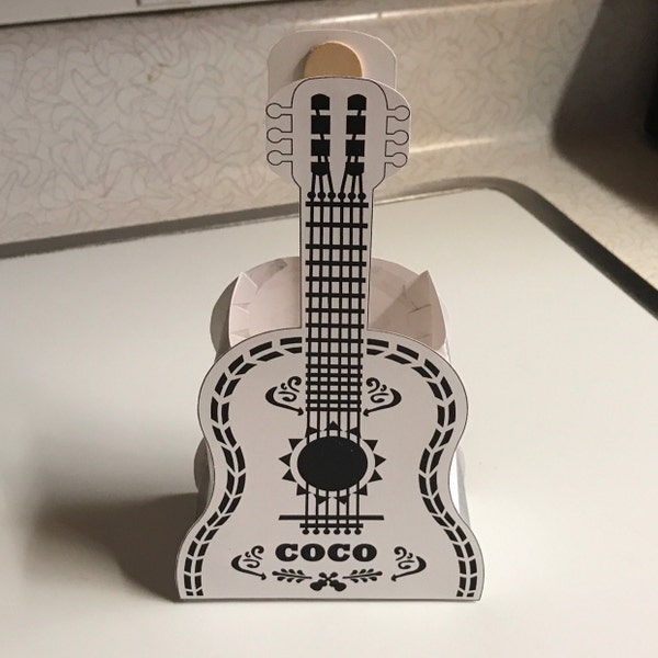 Set 2 Coco Guitar Box Favor, Templates Box, Gift Box, SVG, PDF, Instant ...