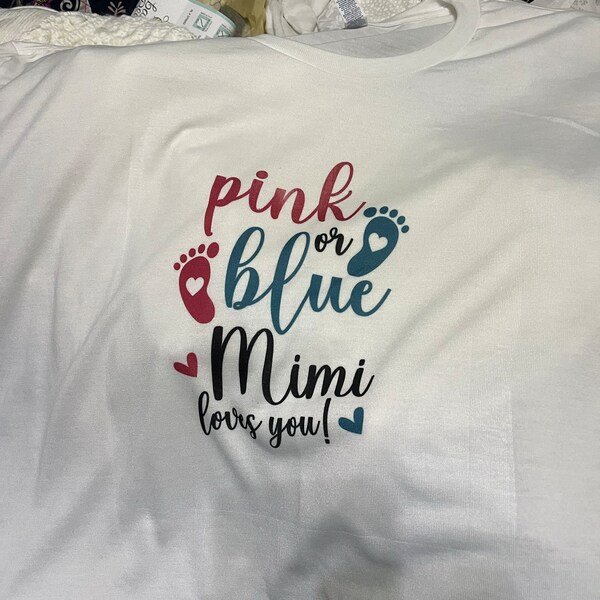 Pink or Blue Mimi Love You Svg, Pink or Blue Mommy Yous SVG, Gender ...