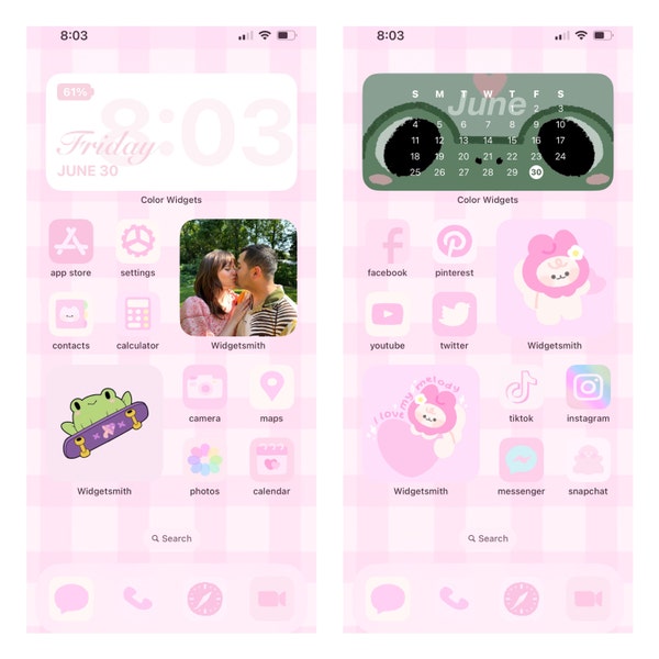 Cute Cat Pastel Pink Icon Set Ios & Android App Icons | Wallpapers ...