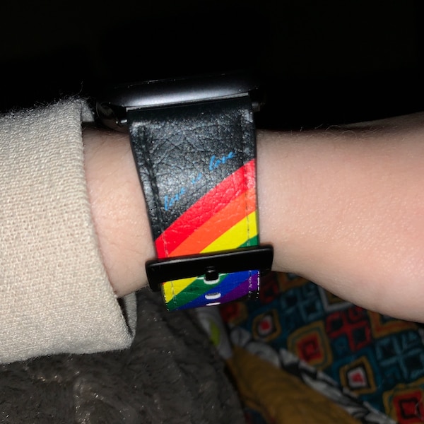 Love is Love Apple Watch Band Rainbow Watch Band Black Gay Pride LGBTQ ...