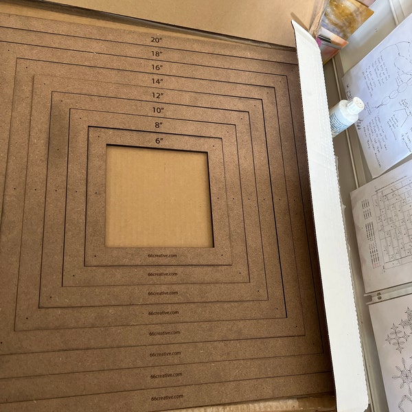 Square Stained Glass Layout Frame, Square Layout Frame, Stained Glass ...