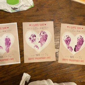 Bottom of My Heart Tips of My Toes / Happy Valentine's Day / Footprint ...