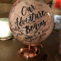8" Graduation Globe Gift: Rose Gold Guest Book Alternative, Class of ...