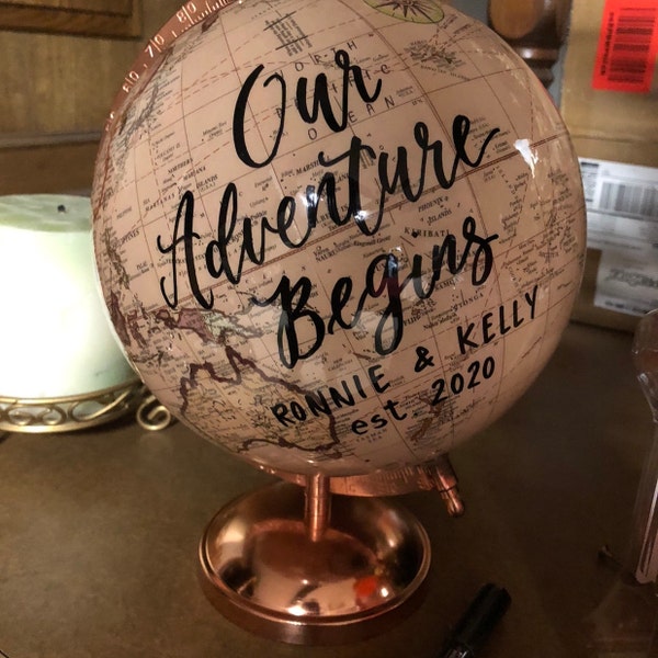 8" Graduation Globe Gift for Class of 2025, Rose Gold Guest Book ...
