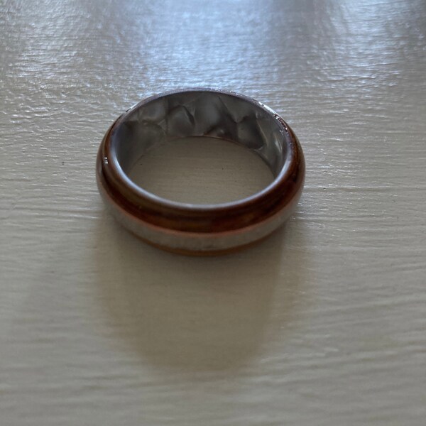 Moonstone Koa Wood Ring With Copper Assymetrical Inlay - Etsy