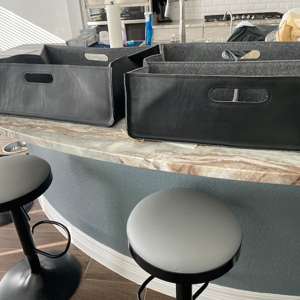 Leather Storage Basket, Custom Size Basket and Bins, Large Storage for ...