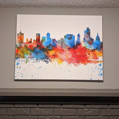 Seattle Skyline Canvas, Seattle Canvas Pastel Print, Seattle Canvas ...